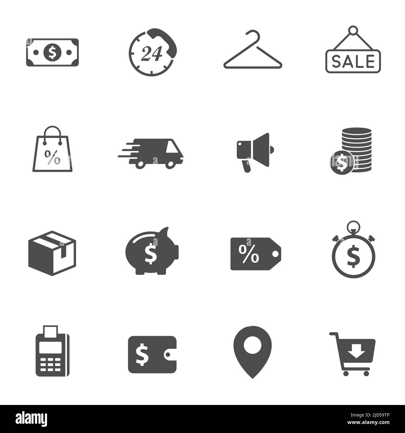 Shopping vector icons isolated on white background Stock Vector Image ...