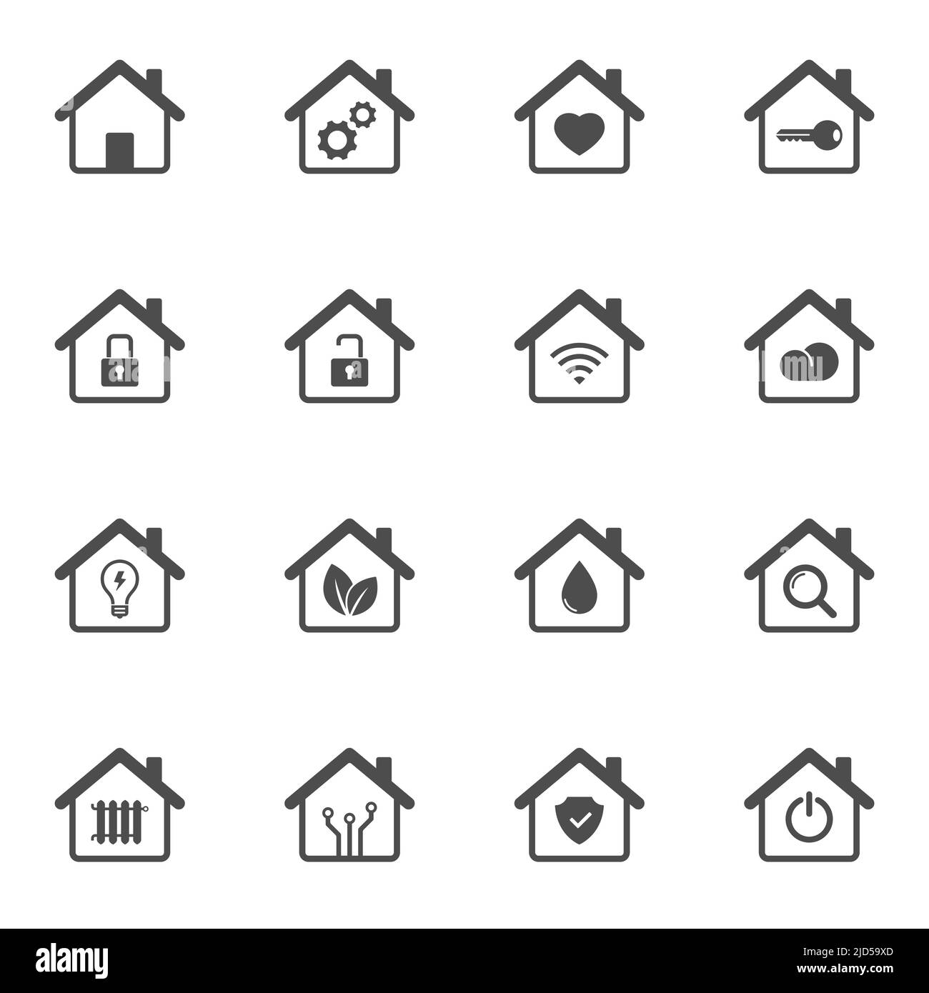 Smart home technology silhouette vector icons Stock Vector Image & Art ...