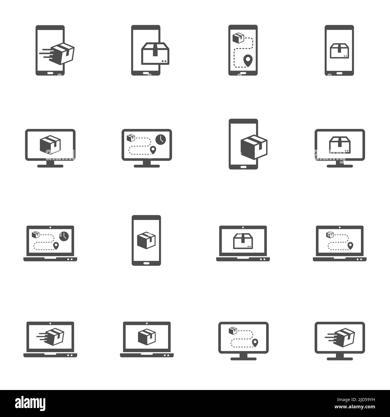 Delivery app vector icons isolated on white background Stock Vector ...