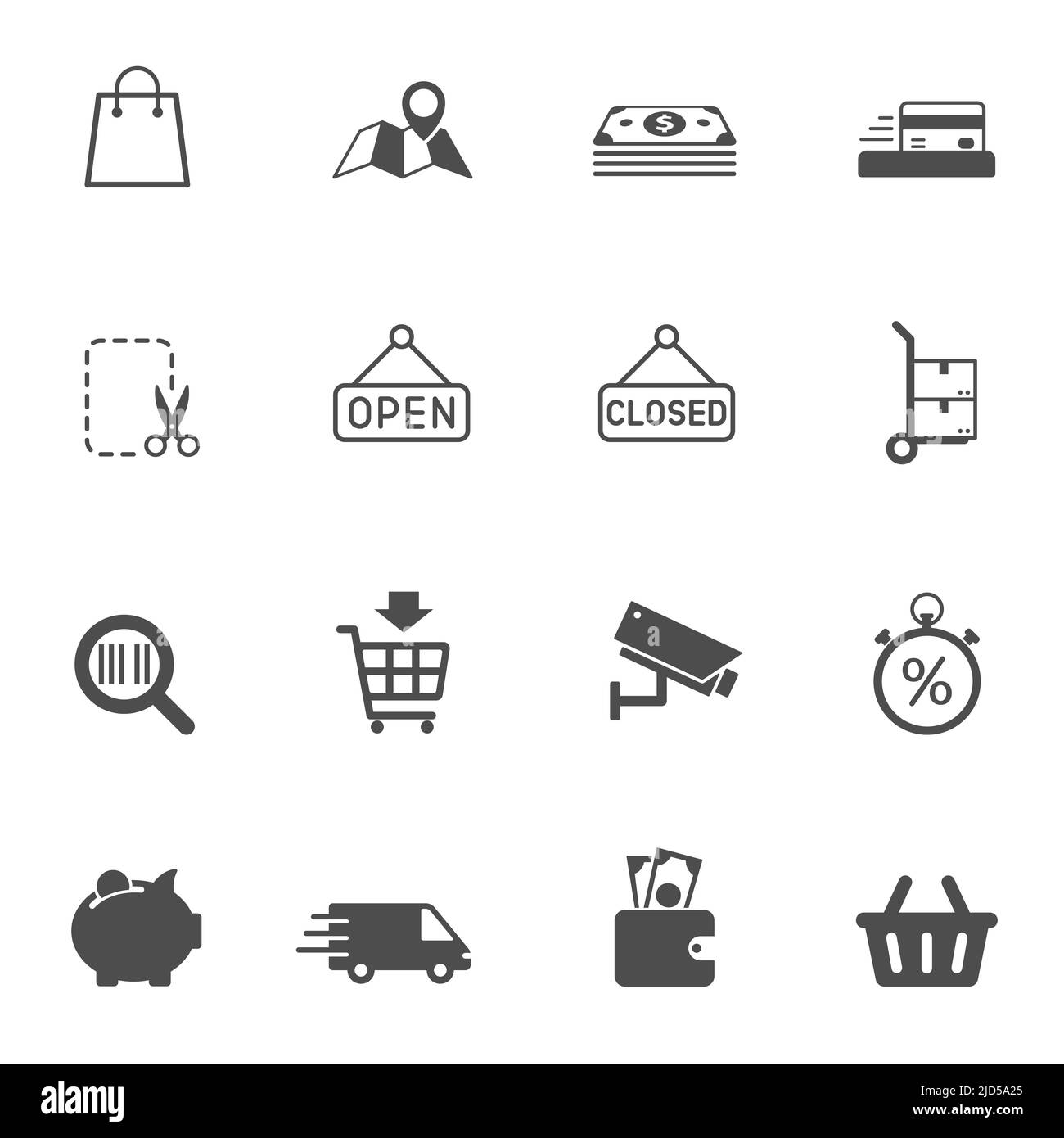 Shopping vector icons isolated on white background Stock Vector Image ...