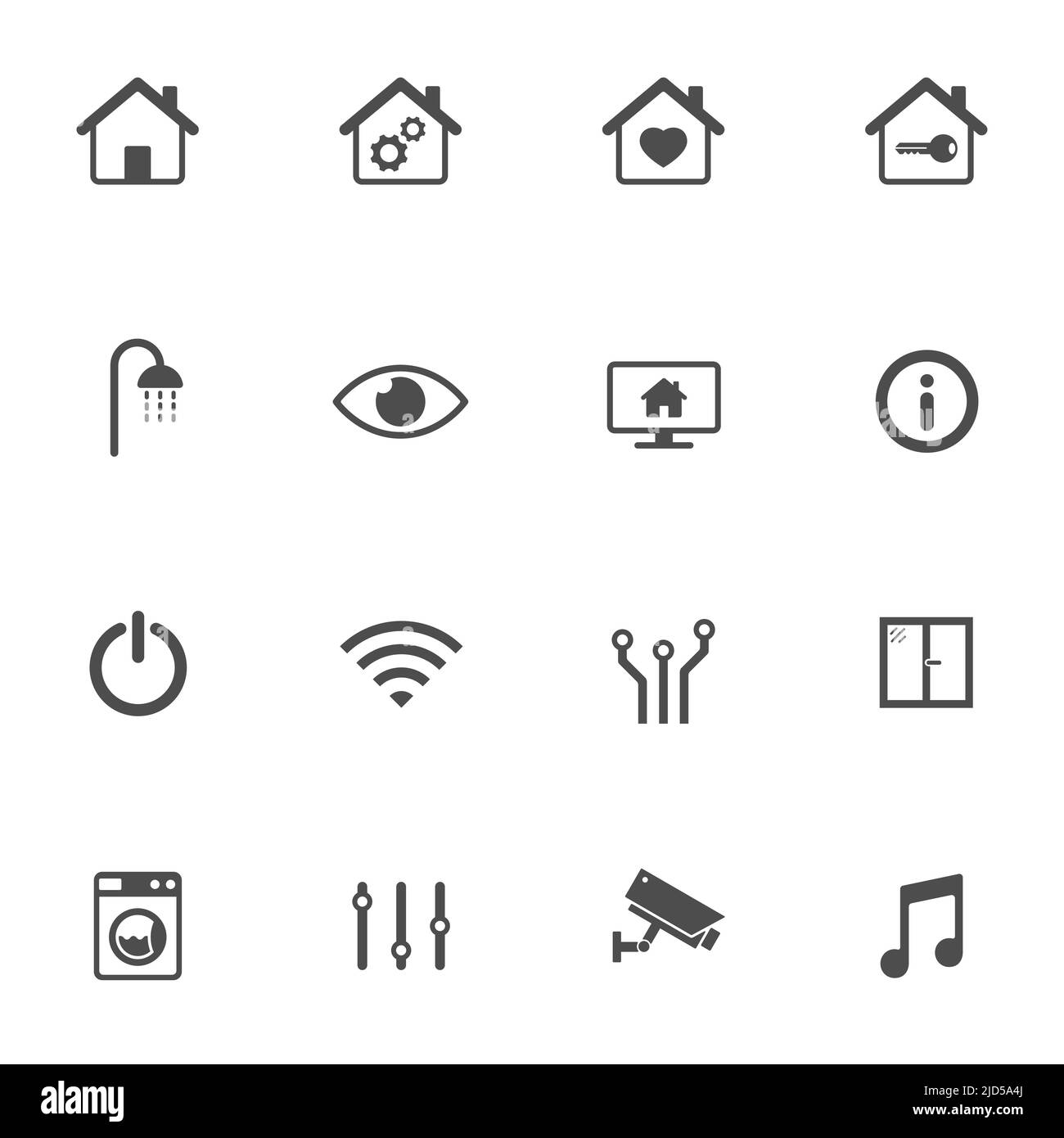 Smart home technology silhouette vector icons Stock Vector Image & Art ...