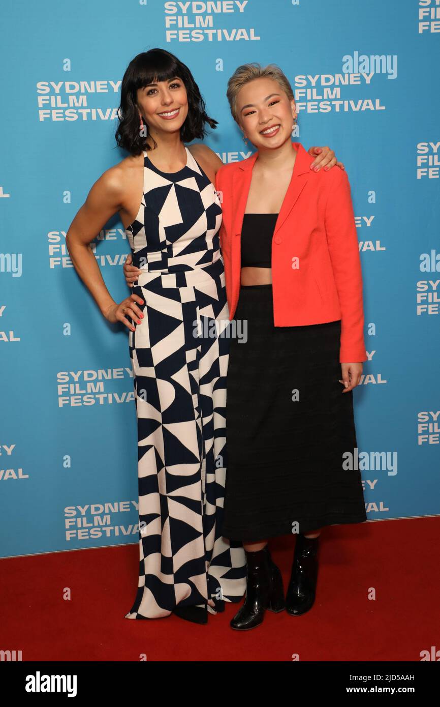 Sydney, Australia. 18th June 2022. Cast members Salme Geransar and ...