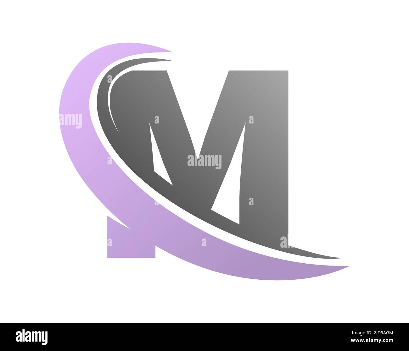 Stylized letter M for monogram, logo, sticker emblem and creative ...