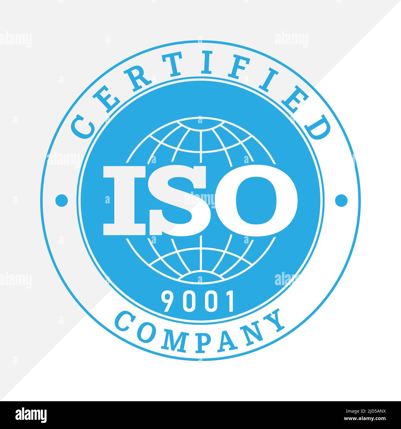 ISO 9001 certification stamp. Flat style, simple design Stock Vector ...