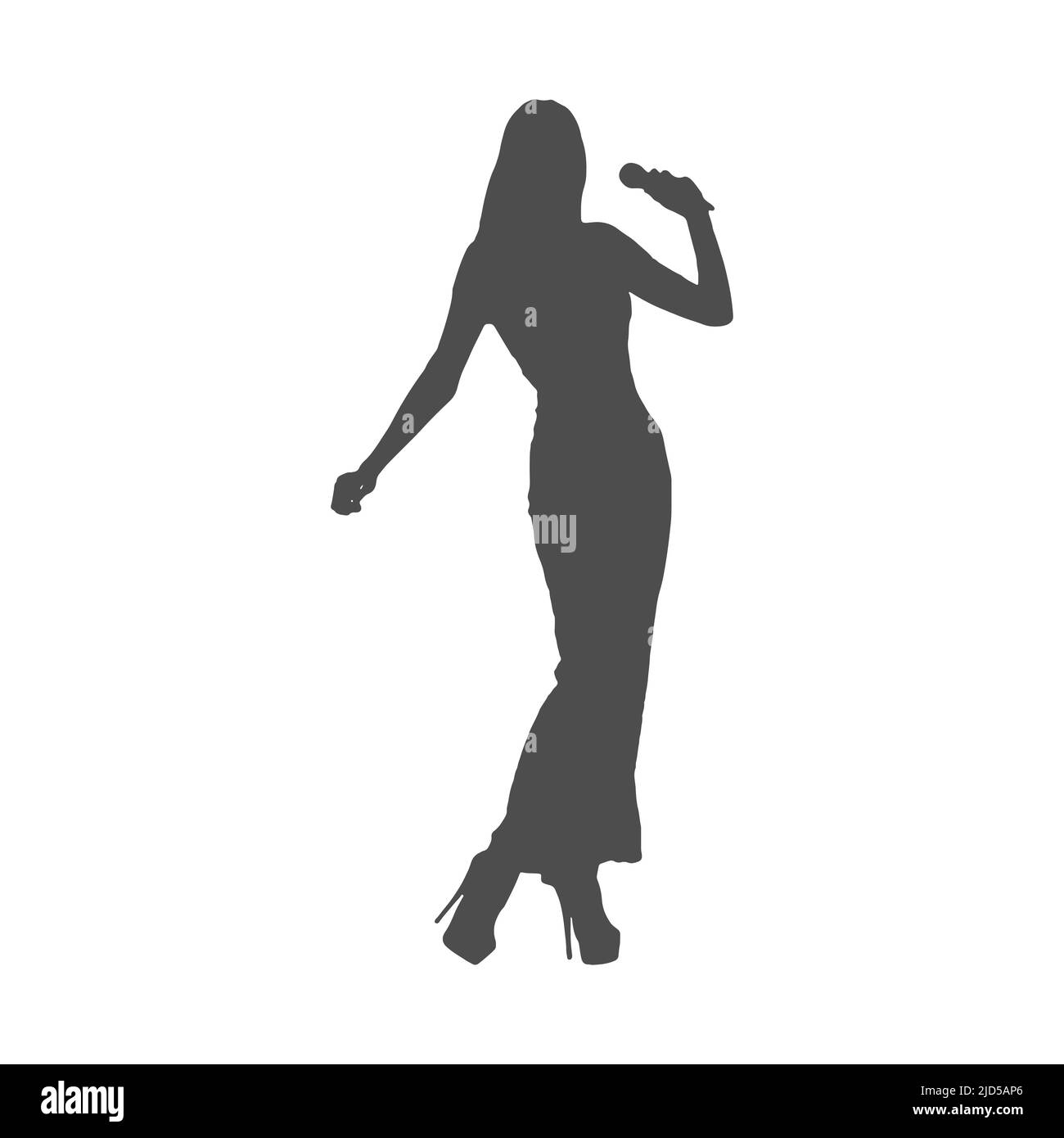 singer with a microphone. Vector silhouette for creative and thematic ...