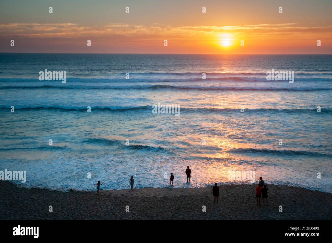 Watching the sunset, Hourtin Plage sunset, Gironde, South west France ...