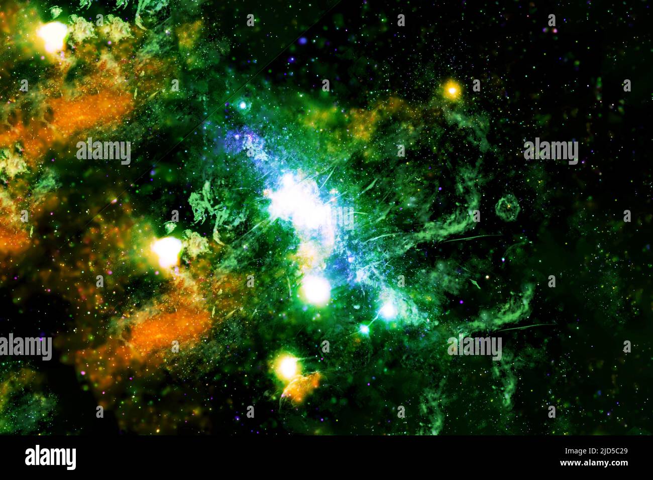 Green galaxy in deep space. Elements of this image furnished by NASA ...