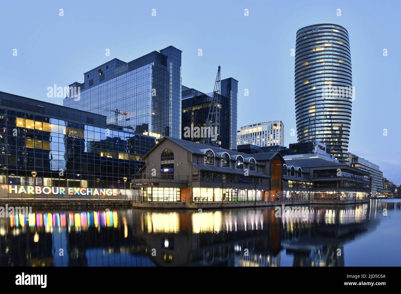 Harbour Exchange modern office buildings with Baltimore Tower ...
