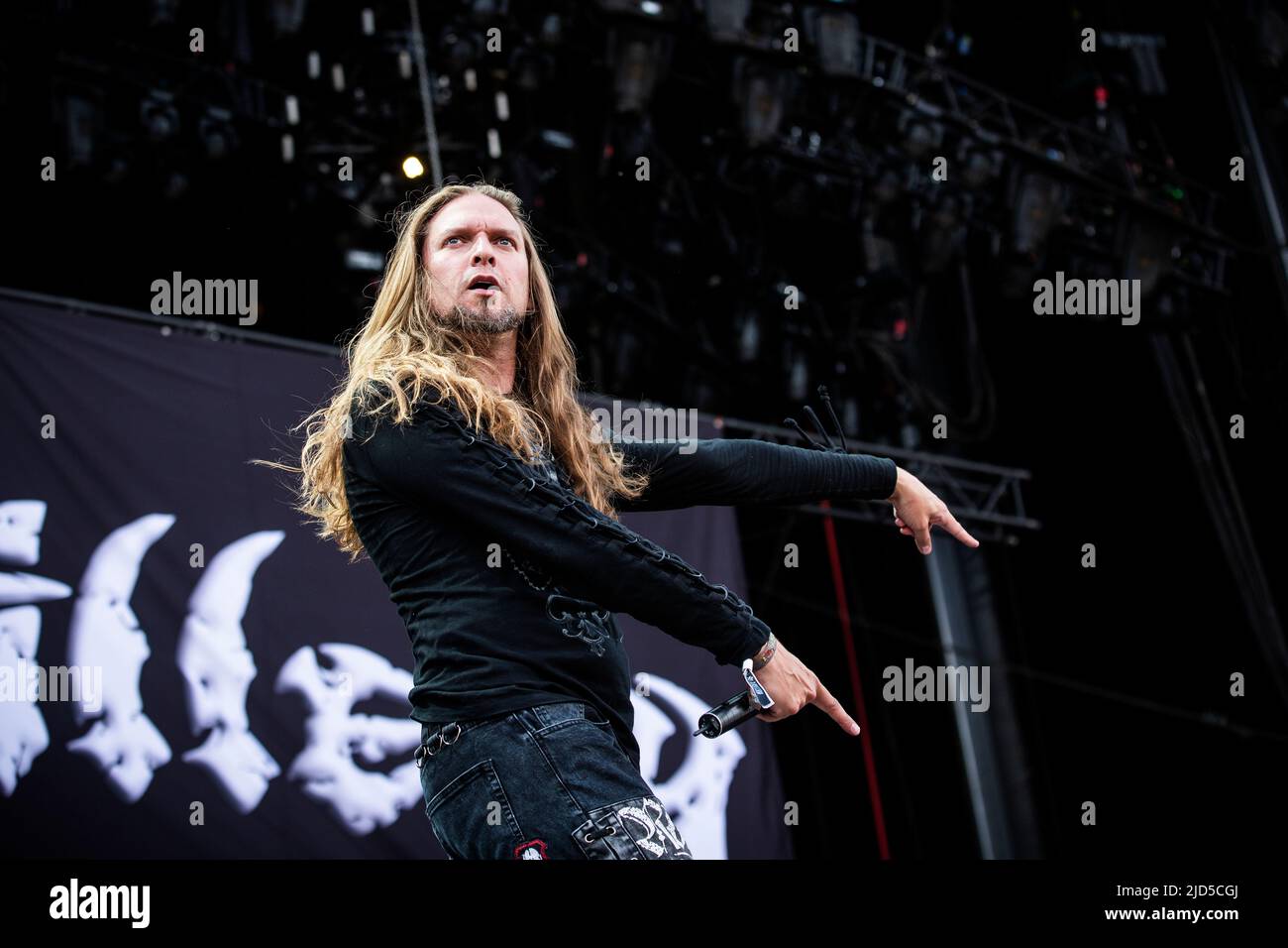 Copenhagen, Denmark. 18th June, 2022. The Danish thrash metal band Artillery performs a live ...