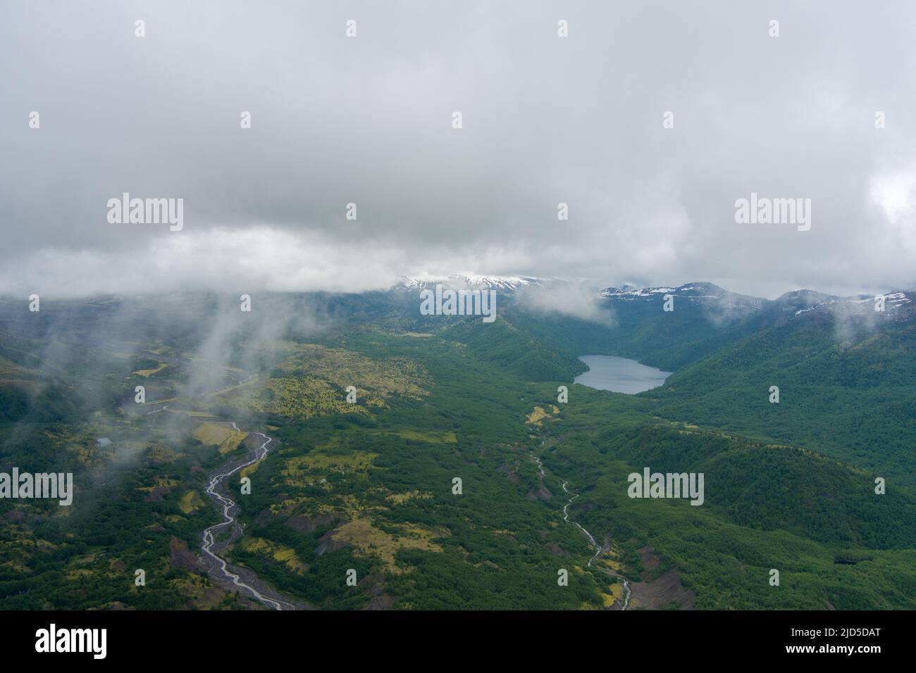 Mount St Helens on a foggy day in June Stock Photo - Alamy