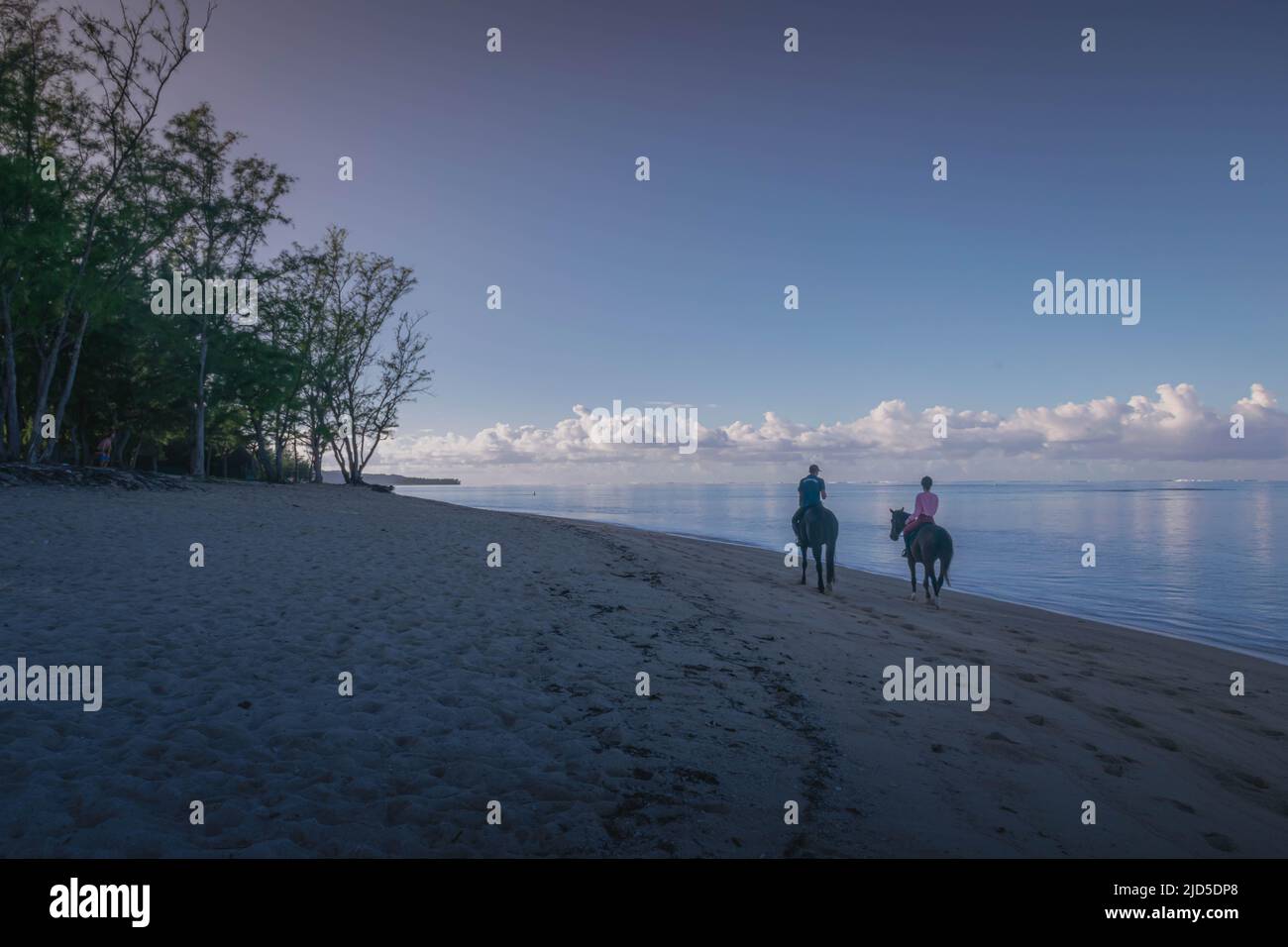Romantic horse riding on the beach Stock Photo - Alamy