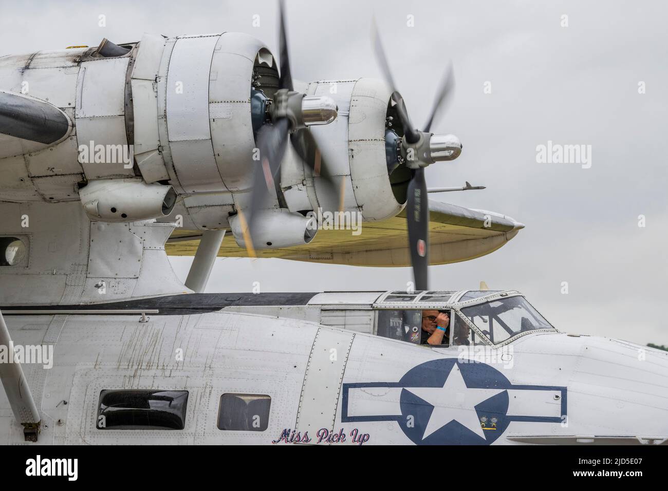 London, UK. 18th June, 2022. The Consolidated PBY-5A Catalina taxis for ...