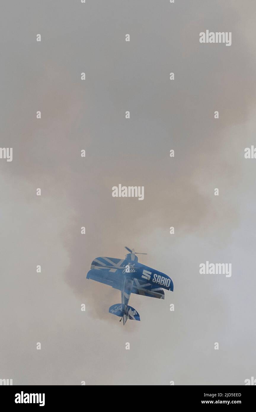 London, UK. 18th June, 2022. Pitts S2S - Muscle Biplane performs a ...