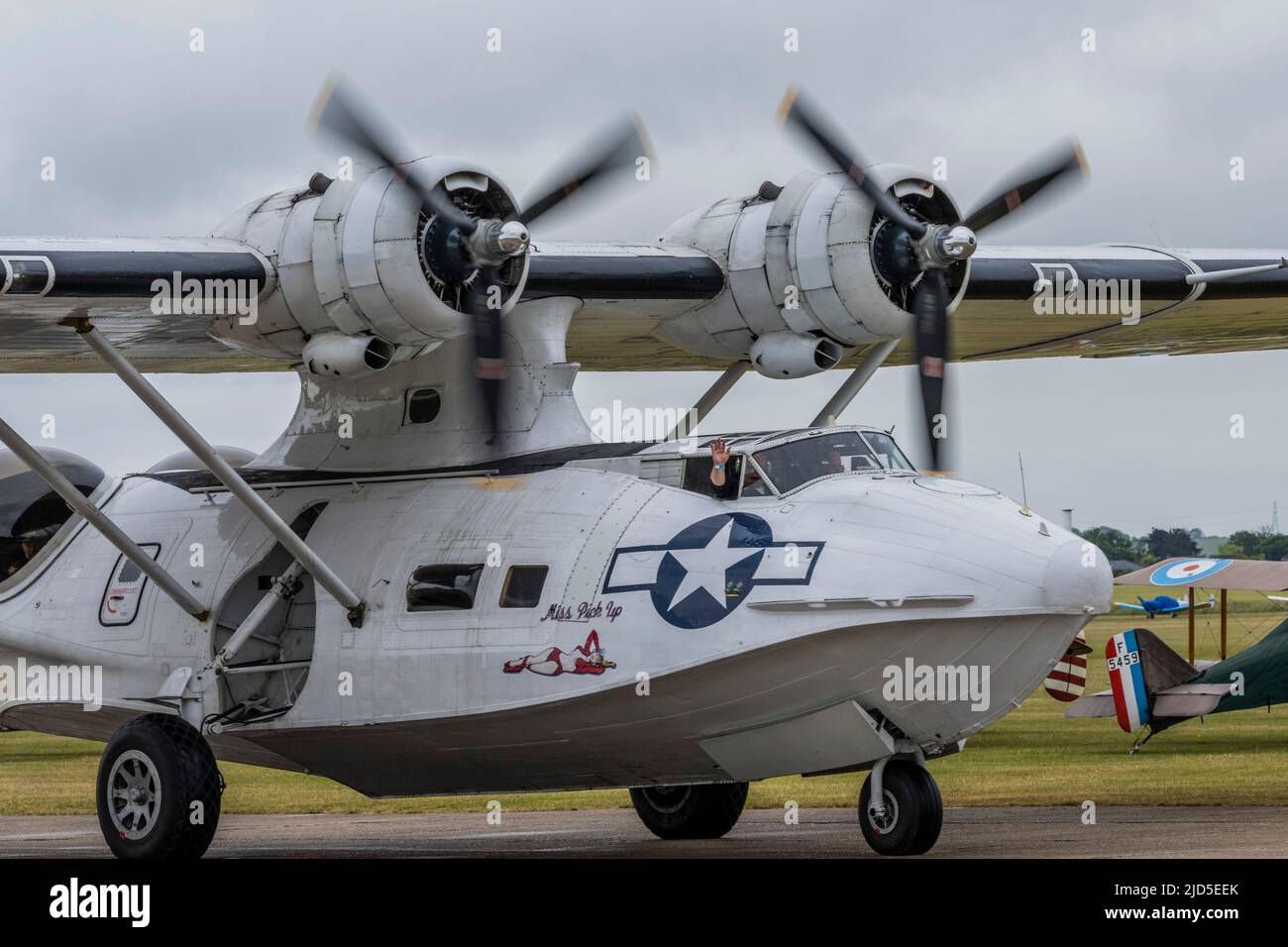London, UK. 18th June, 2022. The Consolidated PBY-5A Catalina taxis for ...