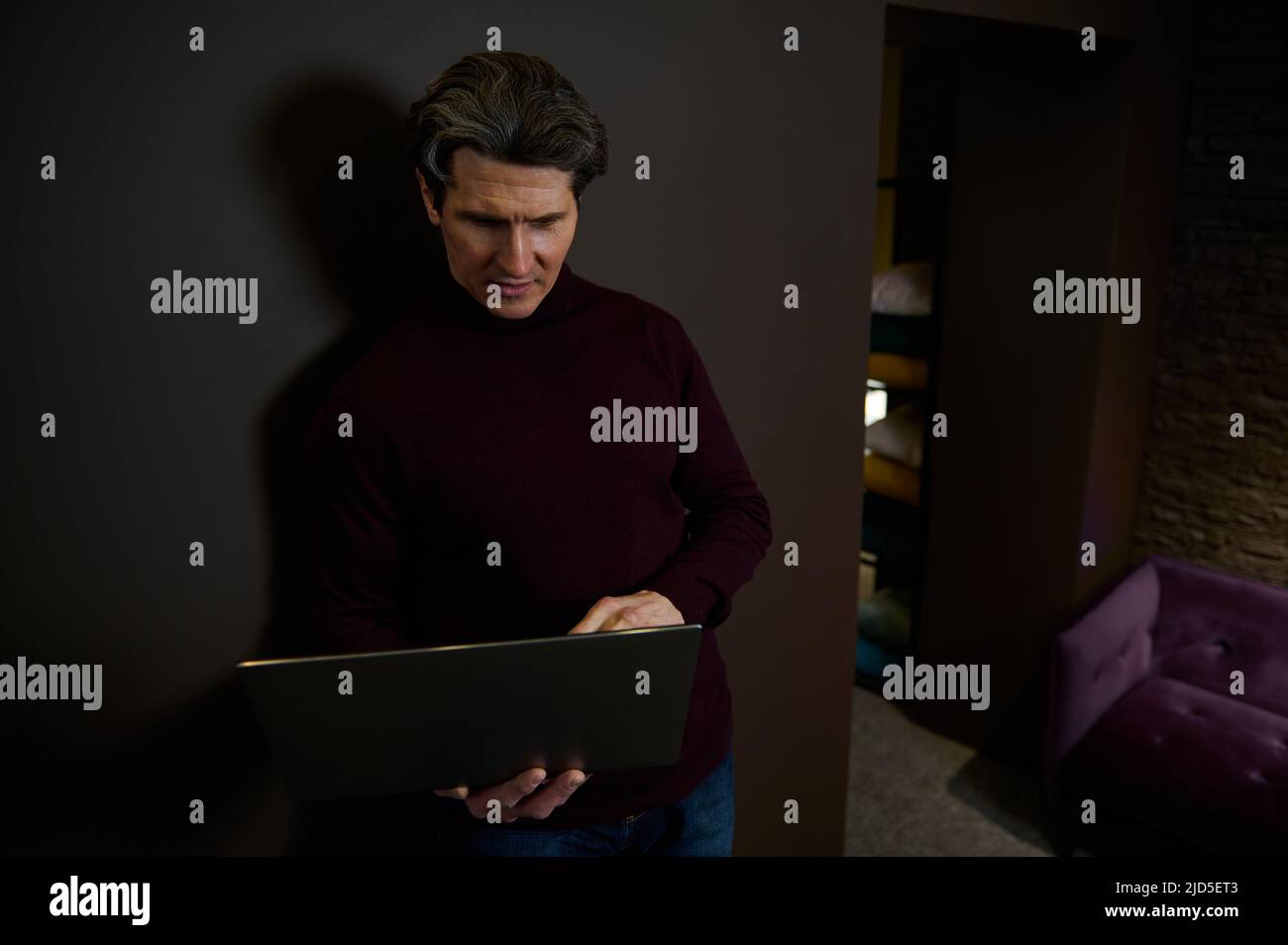 Handsome successful multitasking Caucasian businessman, entrepreneur ...