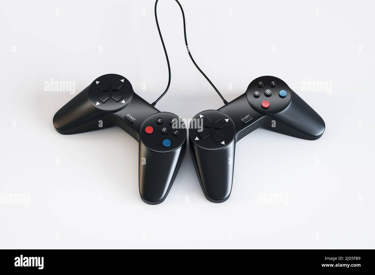 Gaming and partner entertainment concept with two black modern ...