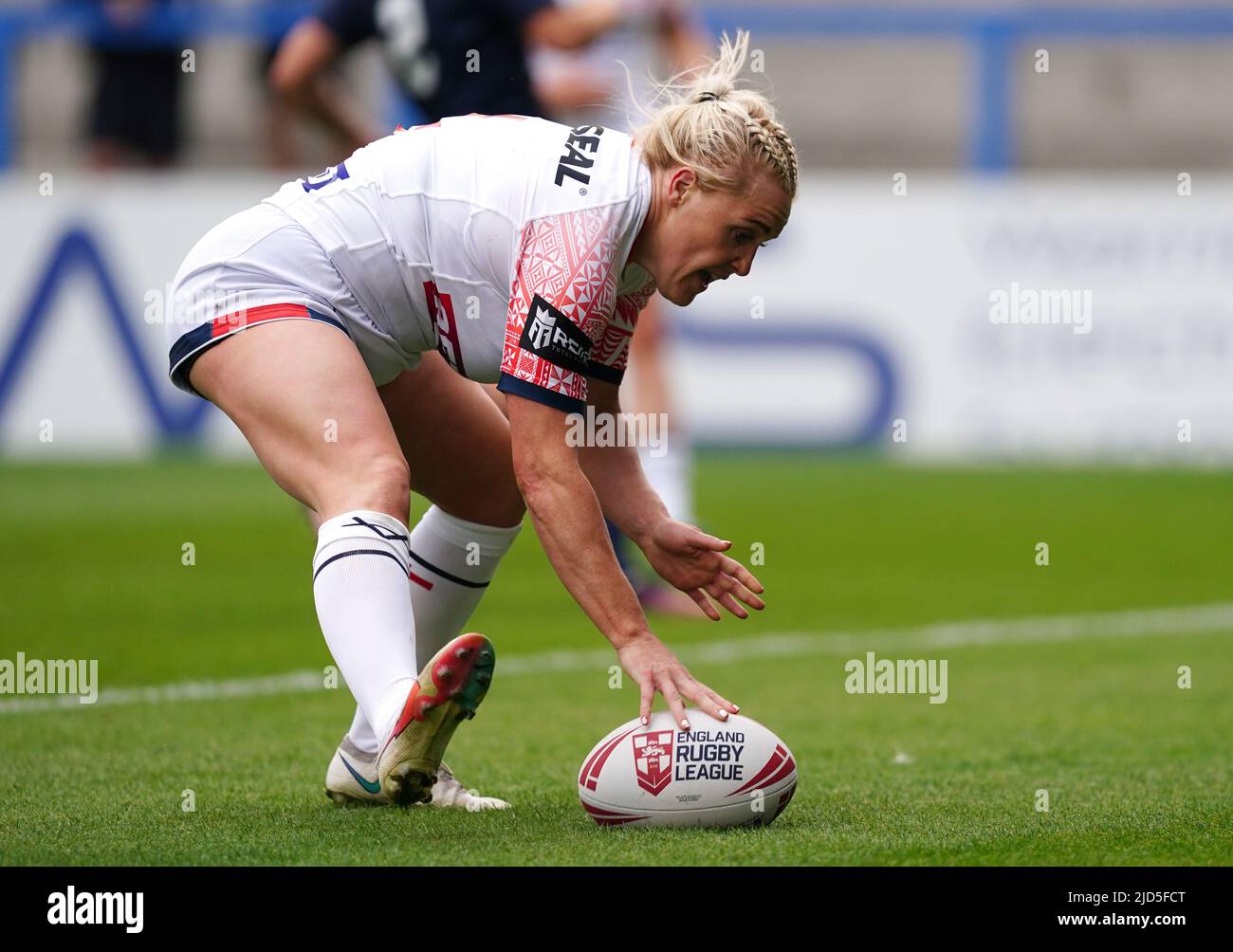 EnglandÕs Amy Hardcastle runs in to score her sides second try during ...