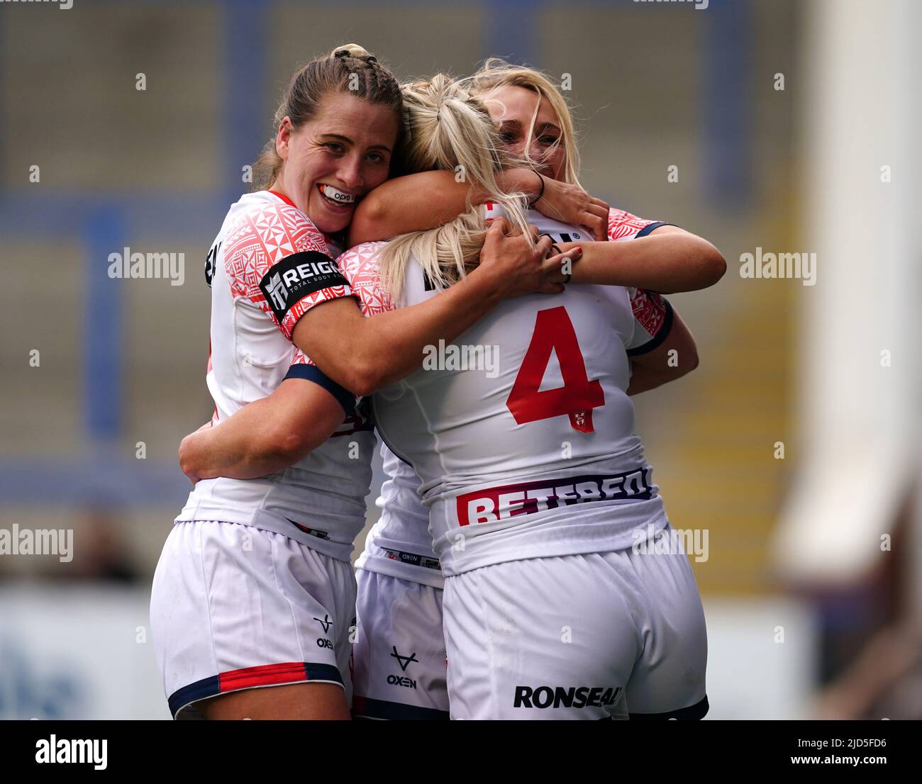 EnglandÕs Amy Hardcastle celebrates scoring her sides second try with ...