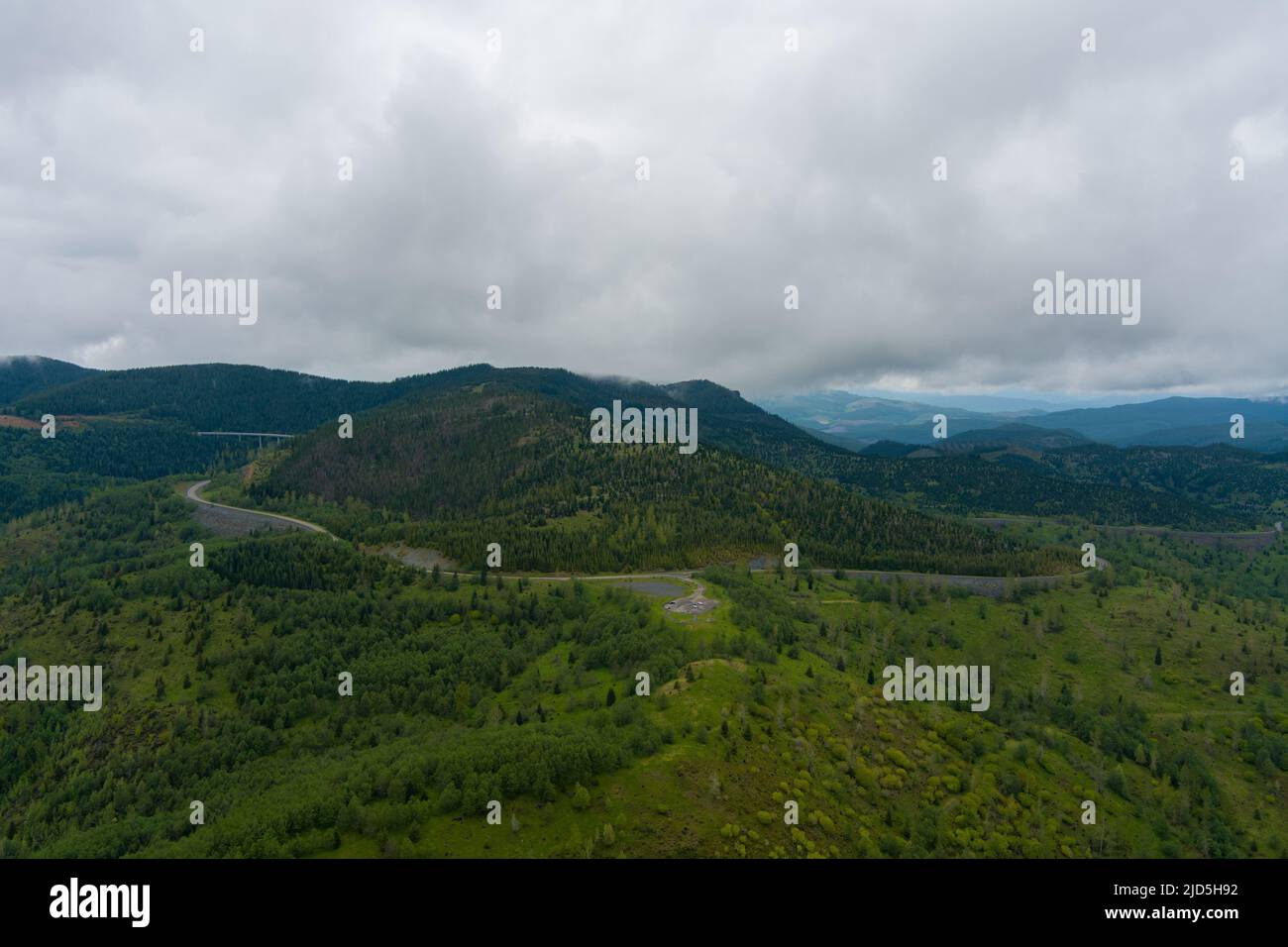 Aerial view of the Castle Lake viewpoint near Mount St Helens in ...