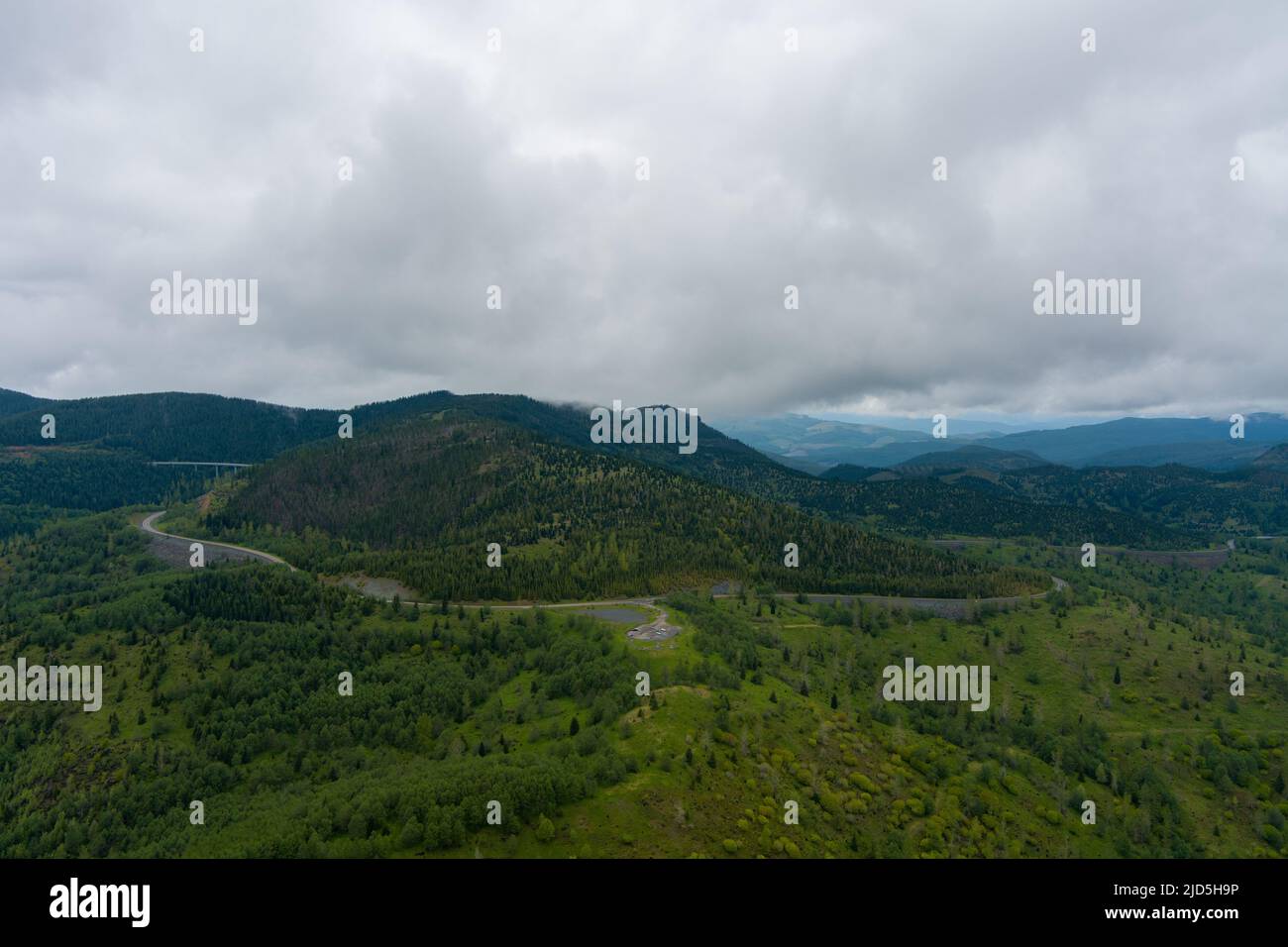 Aerial view of the Castle Lake viewpoint near Mount St Helens in ...