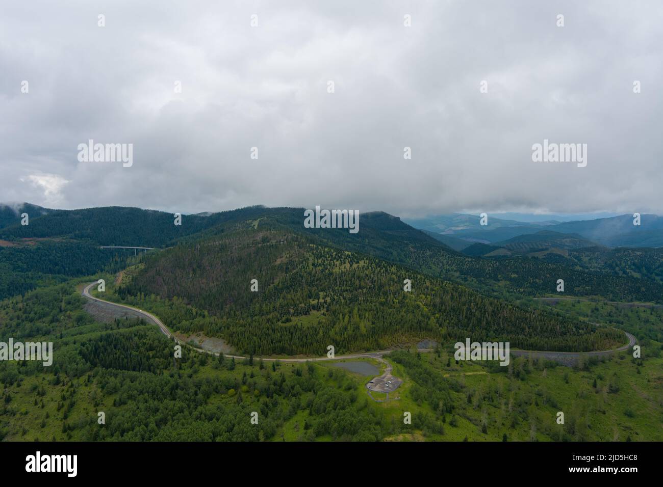Aerial view of the Castle Lake viewpoint near Mount St Helens in ...