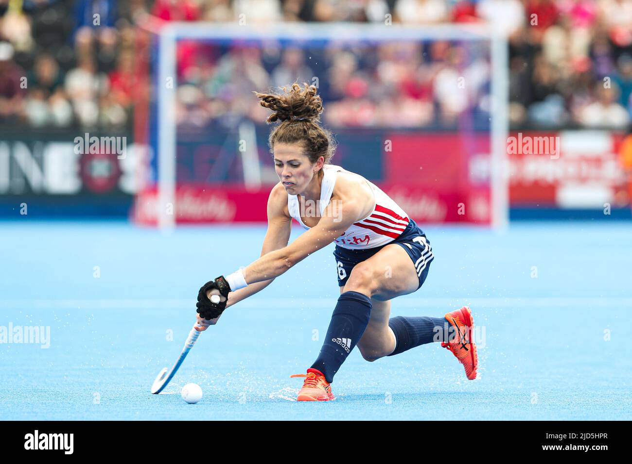 England's Anna Toman in action during the Women's FIH Hockey Pro League ...