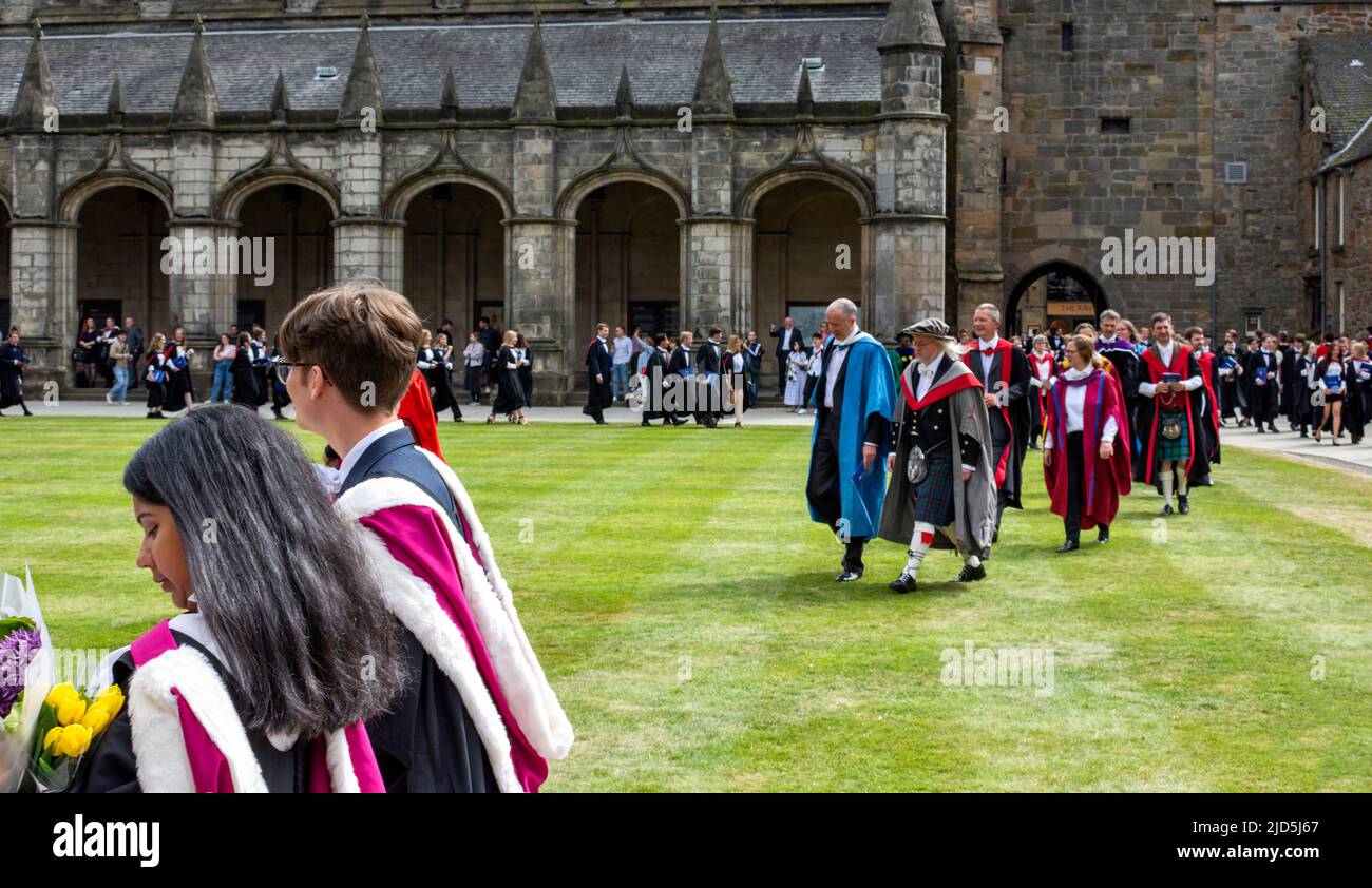 St Andrews University Scotland On Graduation Day St Salvators Quad New