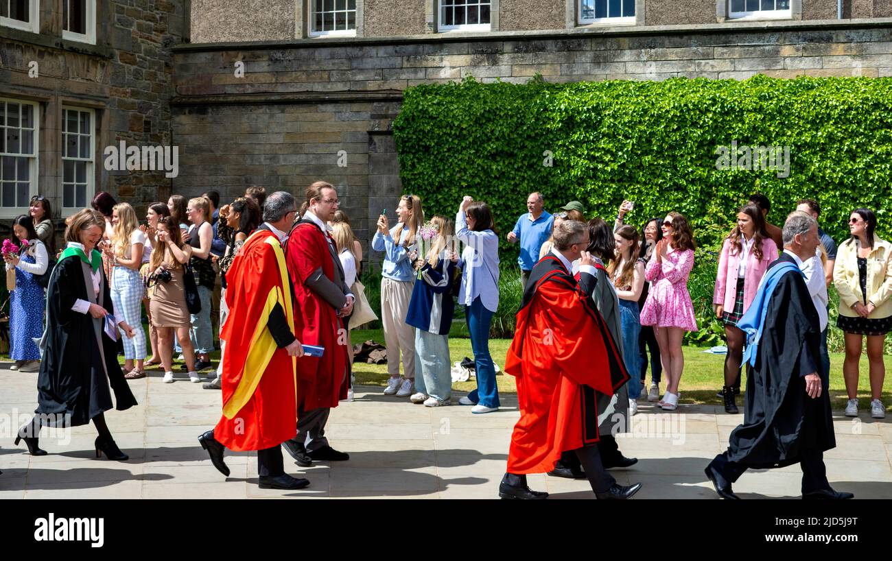ST ANDREWS UNIVERSITY SCOTLAND PROCESSION ON GRADUATION DAY COLOURFUL ...