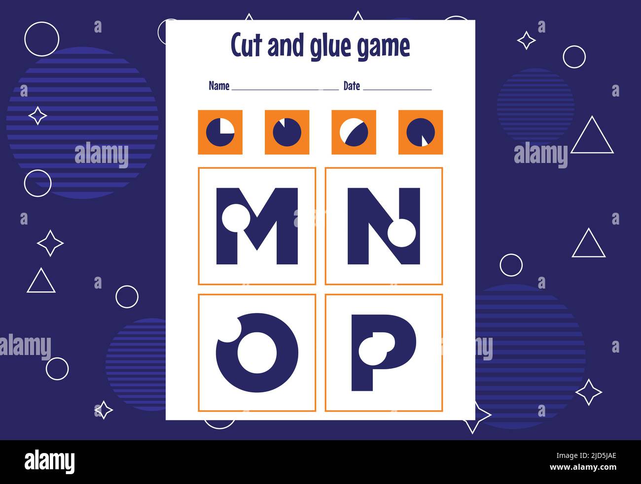 Cut and glue game for kids with Alphabet. Cutting practice for ...