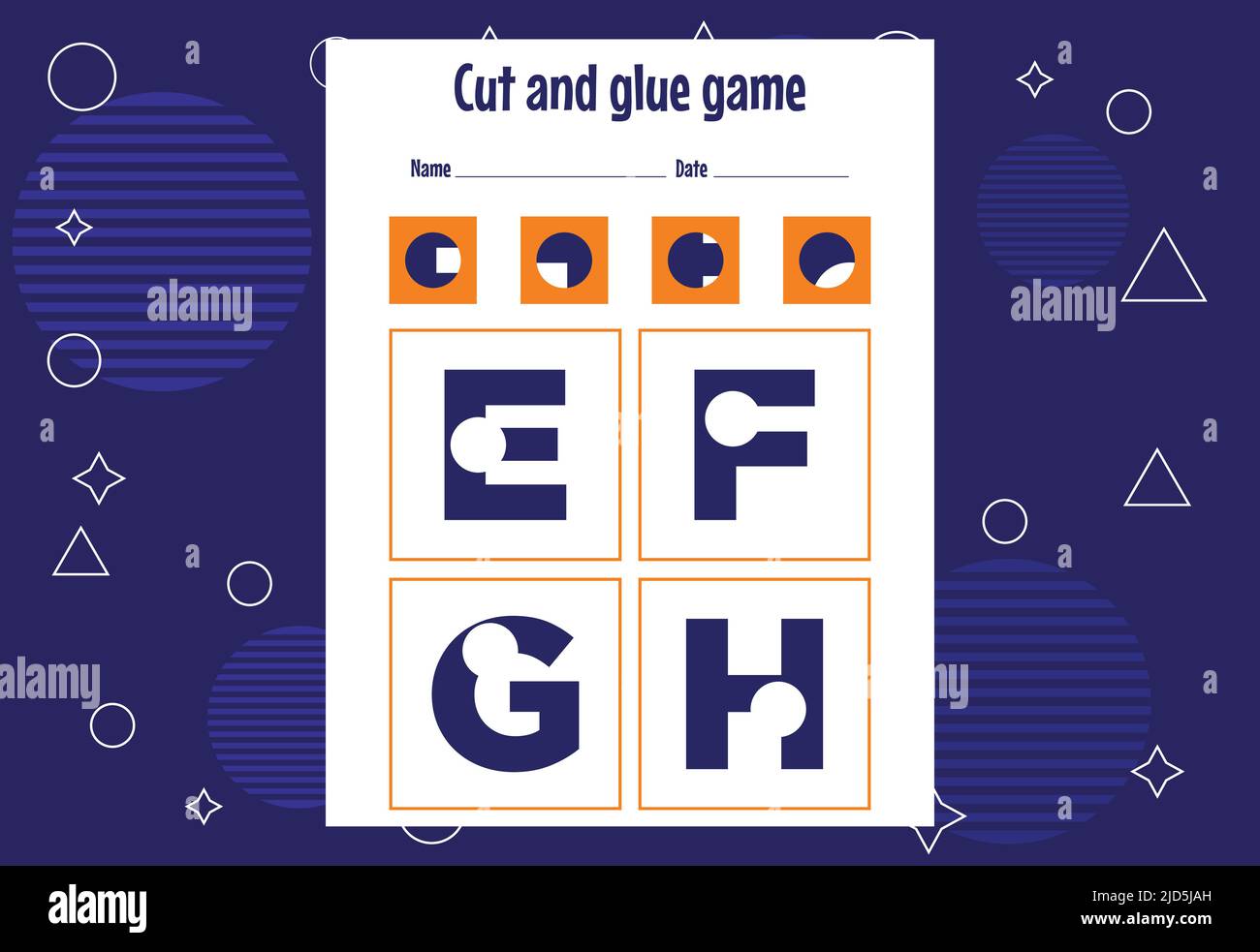 Cut and glue game for kids with Alphabet. Cutting practice for ...