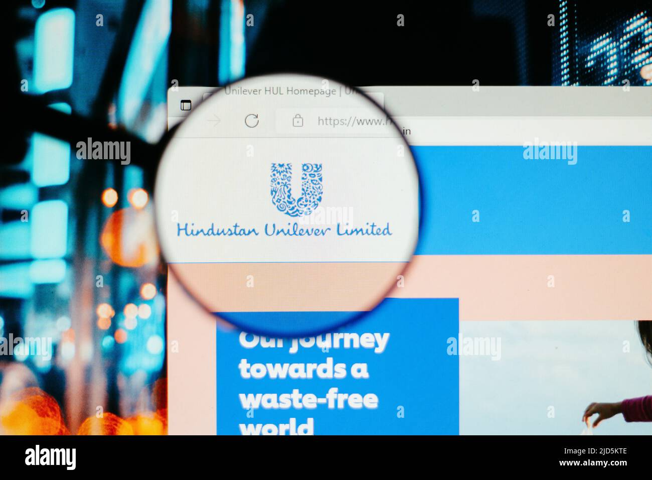 In this photo illustration, the homepage of the Hindustan Unilever ...