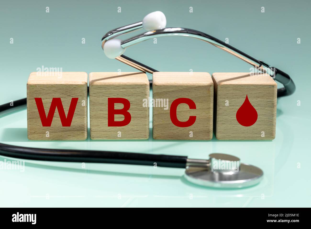 wooden blocks with the words WBC, white blood cells, count, corpuscles ...