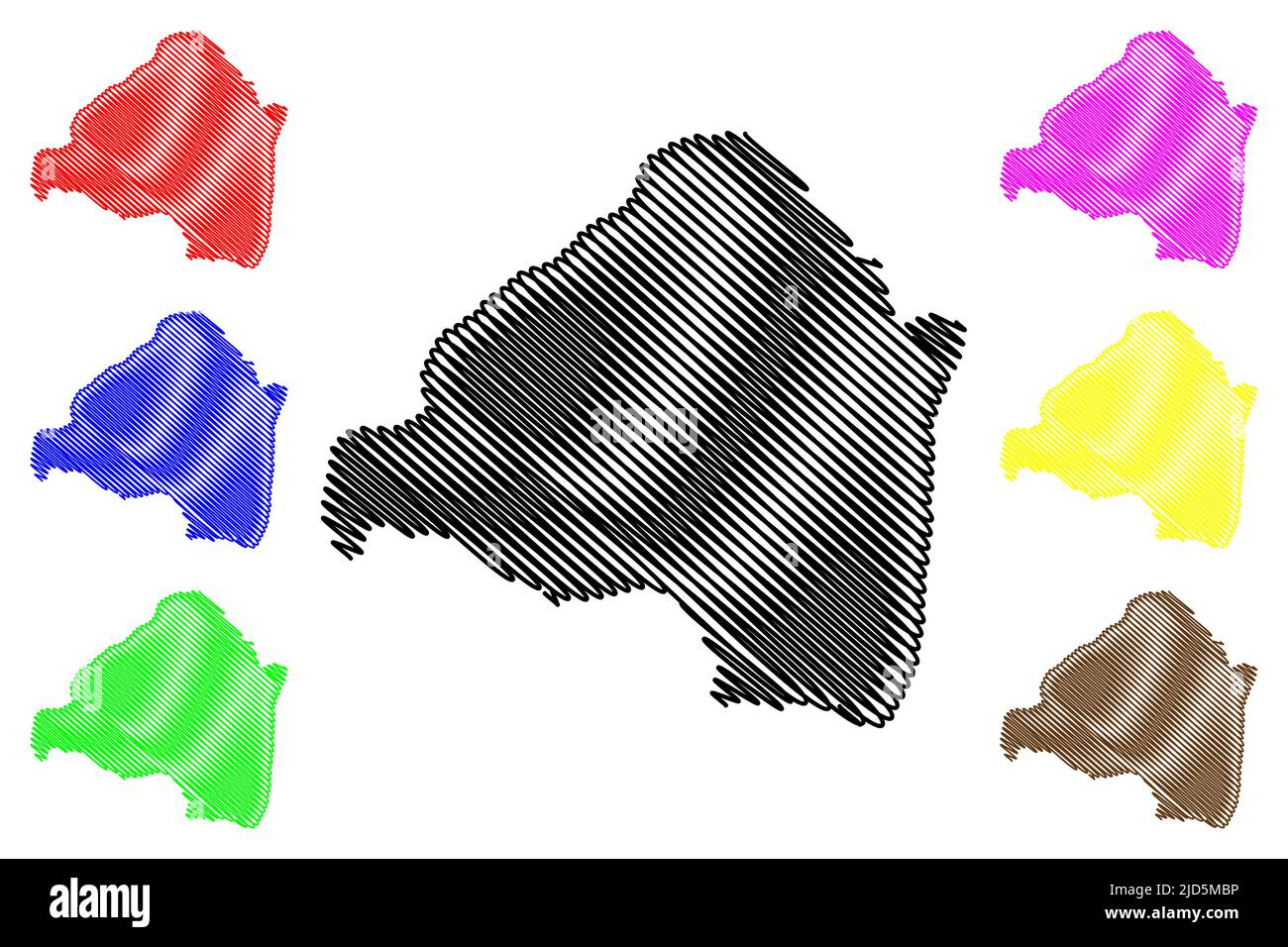 Hulloya island (Kingdom of Norway) map vector illustration, scribble ...