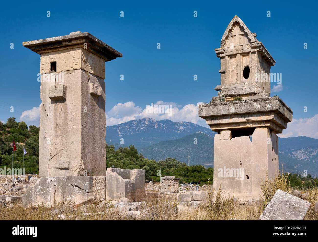 Harpy monument and Lycian tomb in ruins of ancient city Xanthos, Turkey ...