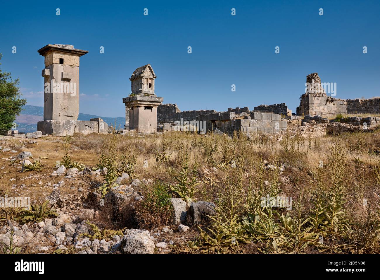 Harpy monument and Lycian tomb in ruins of ancient city Xanthos, Turkey ...