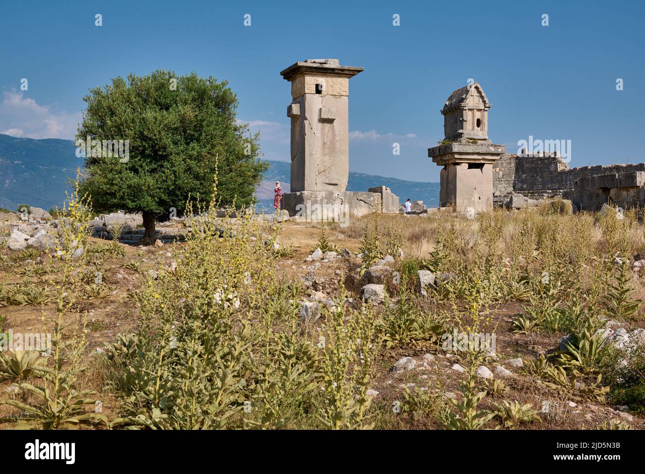 Harpy monument and Lycian tomb in ruins of ancient city Xanthos, Turkey ...