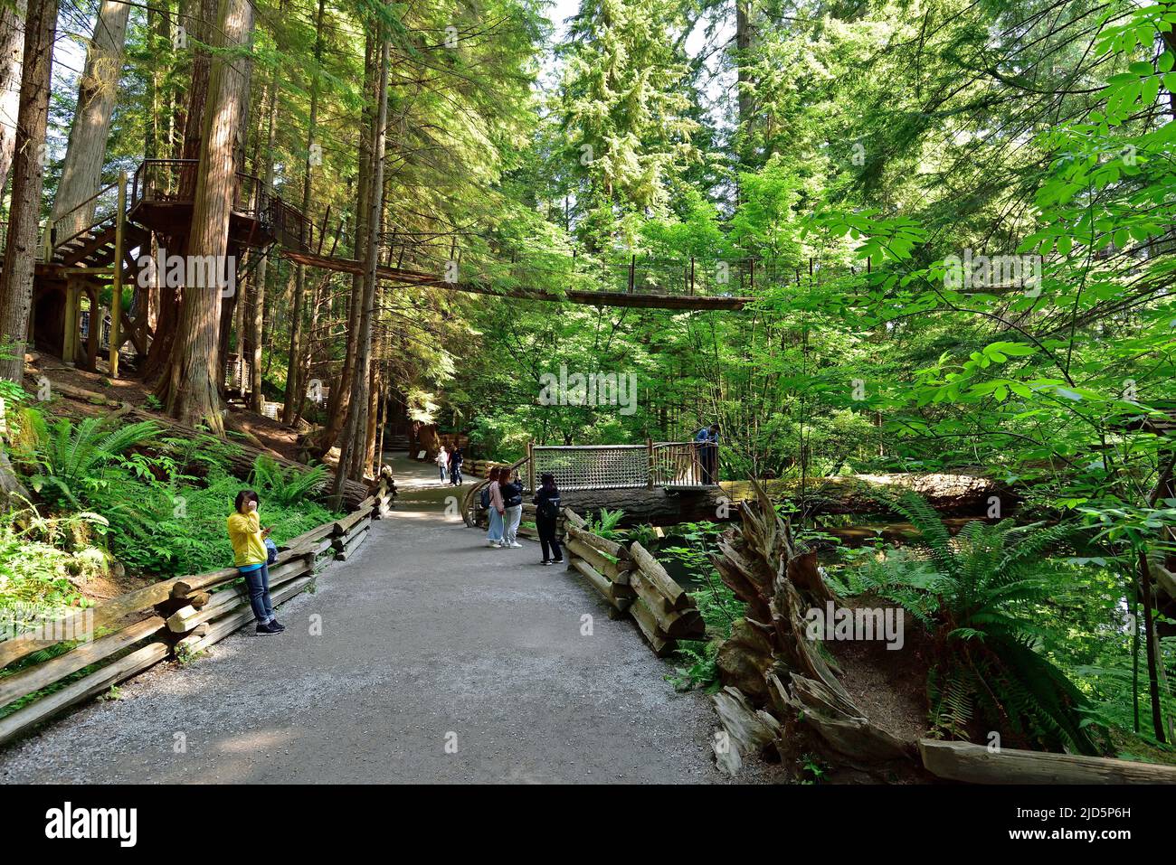 VANCOUVER, BRITISH COLUMBIA, CANADA, MAY 31, 2019: Visitors exploring ...
