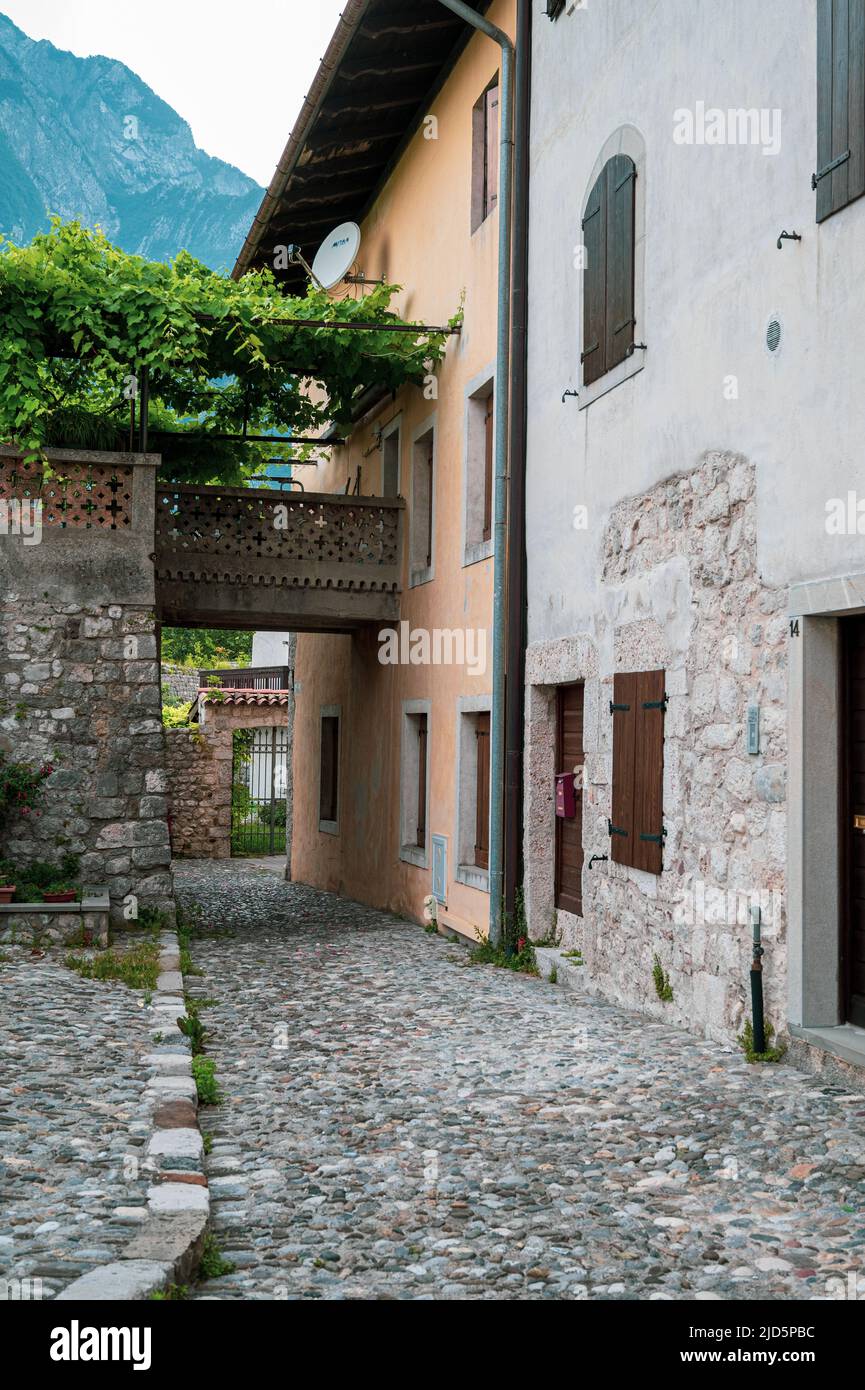 Italy, July 2022: view of the beautiful village of Venzone in the ...