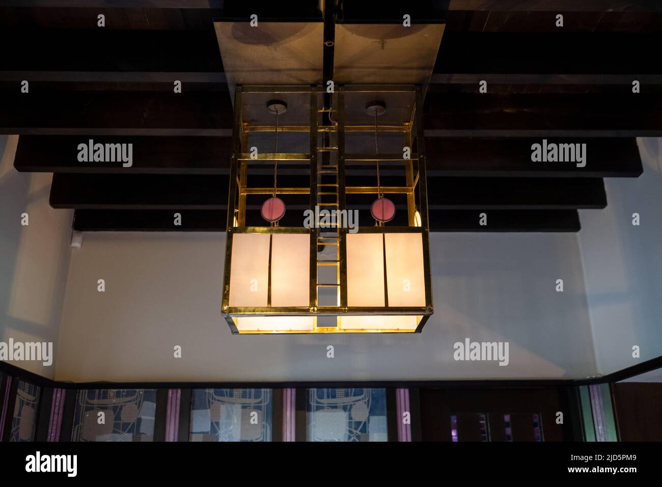 Lighting fixture in the interior of The Hill House, designed in British ...
