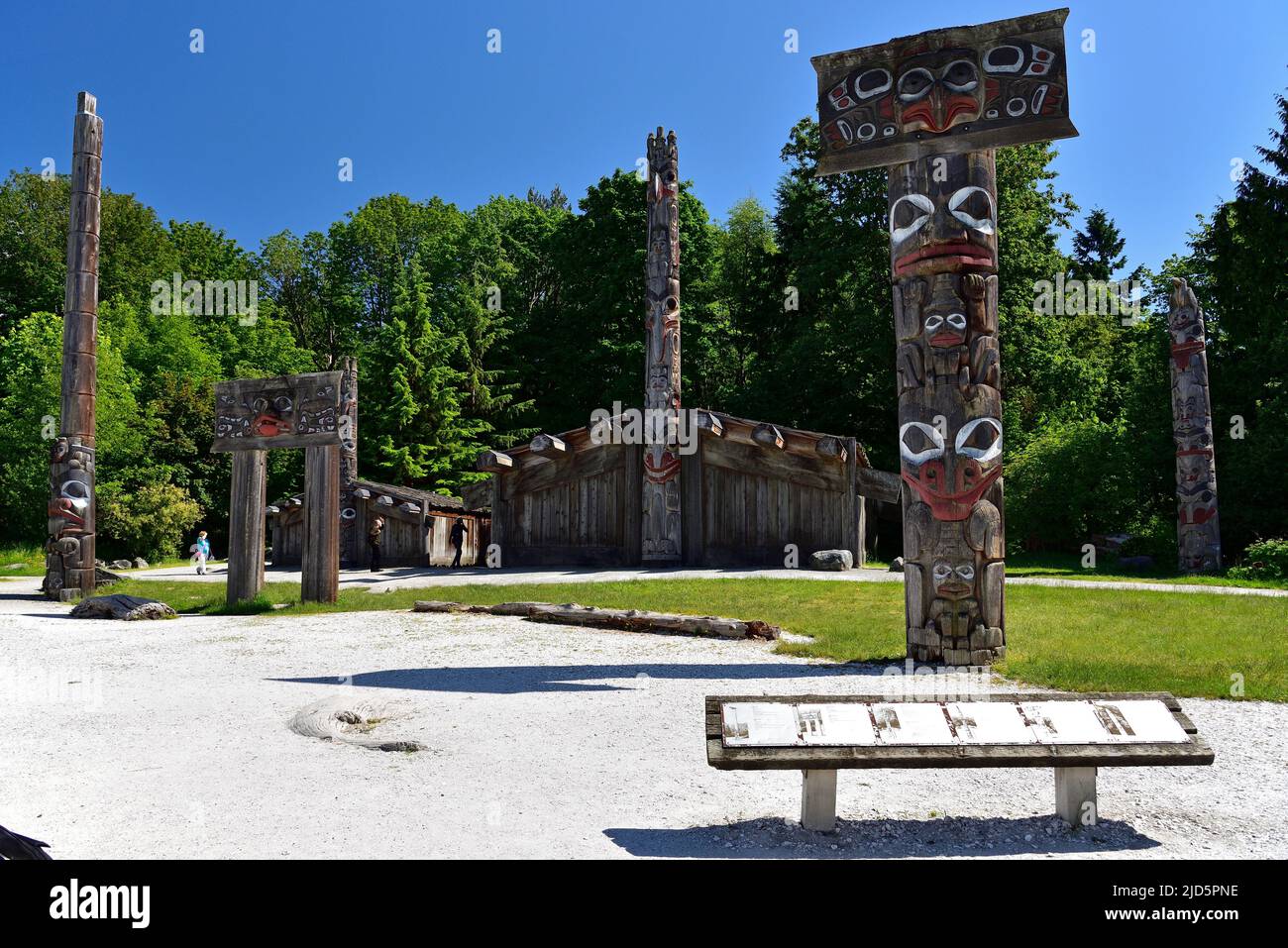 VANCOUVER, BC, CANADA, JUNE 03, 2019: First Nations totem poles and ...
