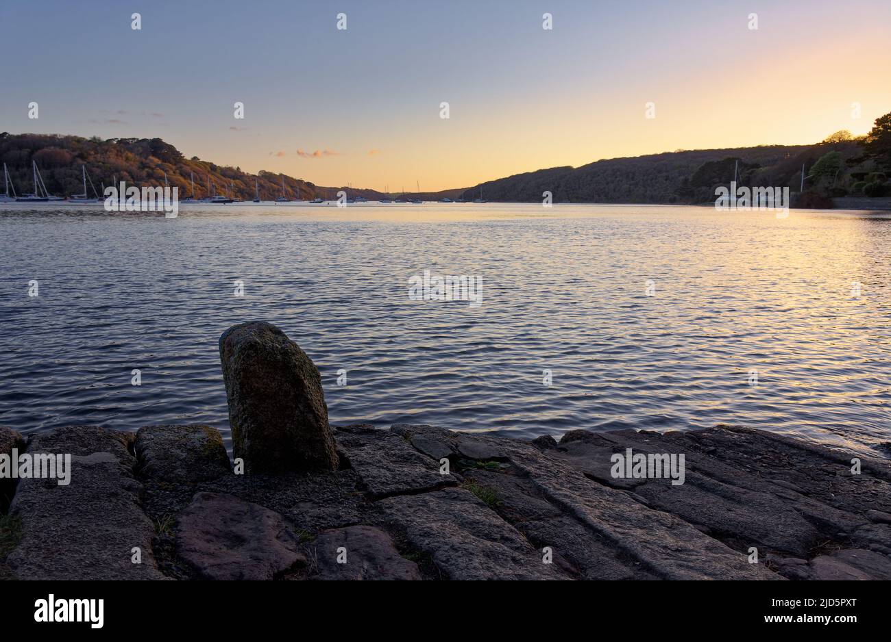 Helford Passage sunset, Cornwall Stock Photo - Alamy