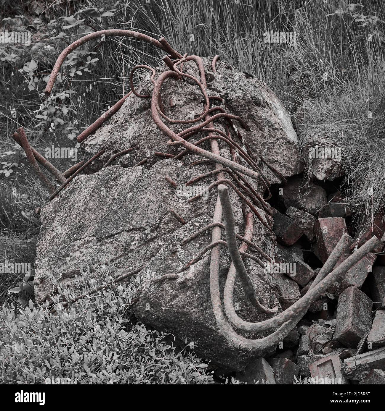 Dumped building material on former industrial site Stock Photo - Alamy