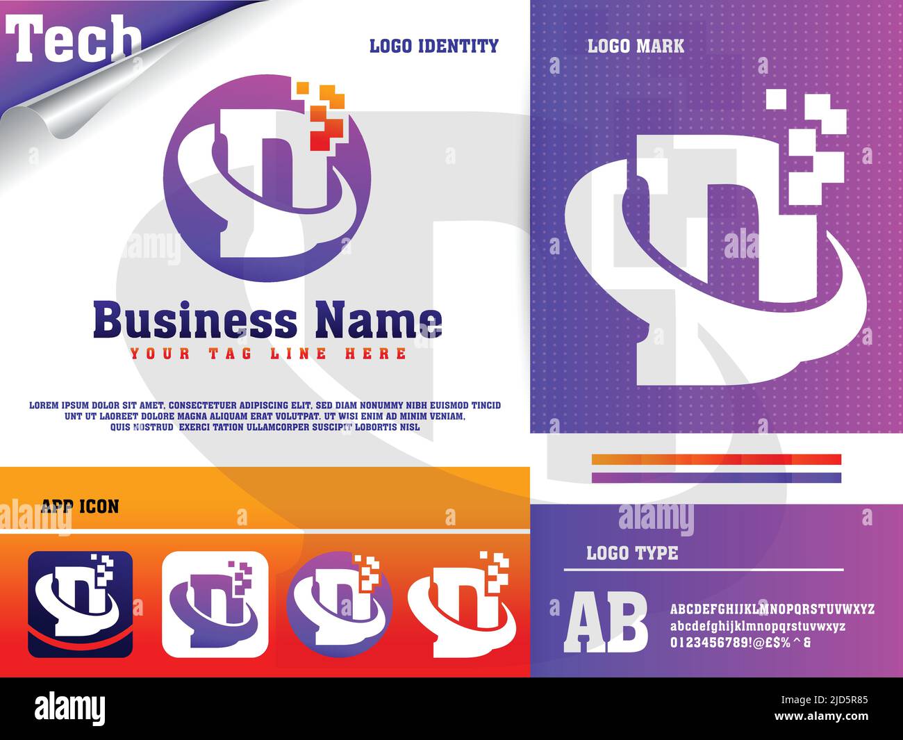 Tech data logo letter Stock Vector Images - Alamy