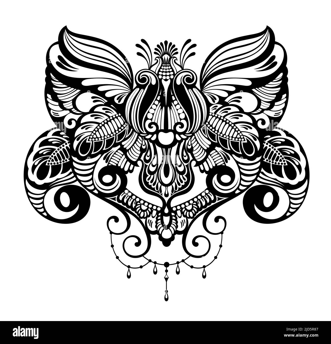 Spiritual tattoo design Black and White Stock Photos & Images - Alamy