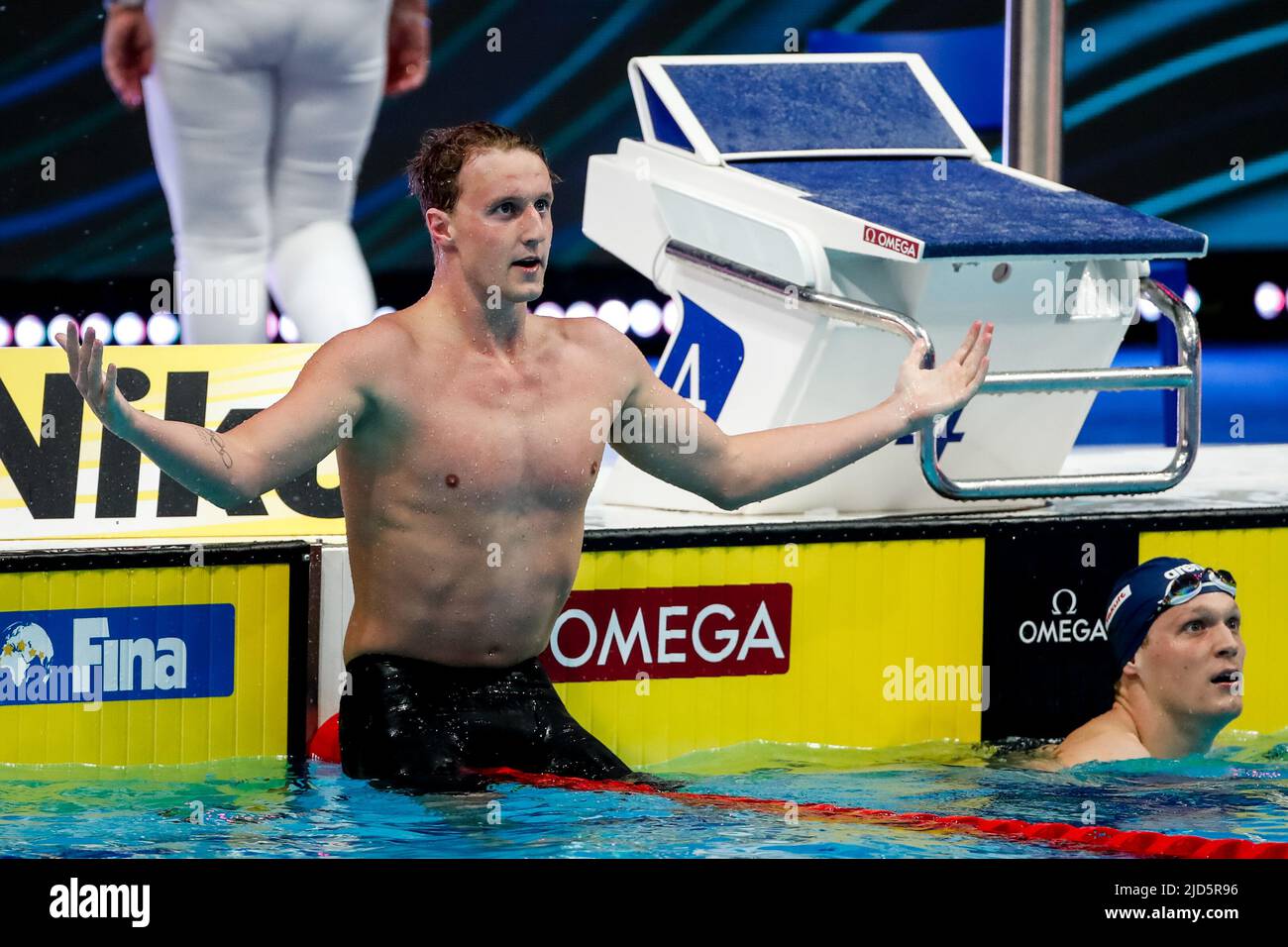 BUDAPEST, HUNGARY - JUNE 18: Elijah Winnington of Australia celebrates ...