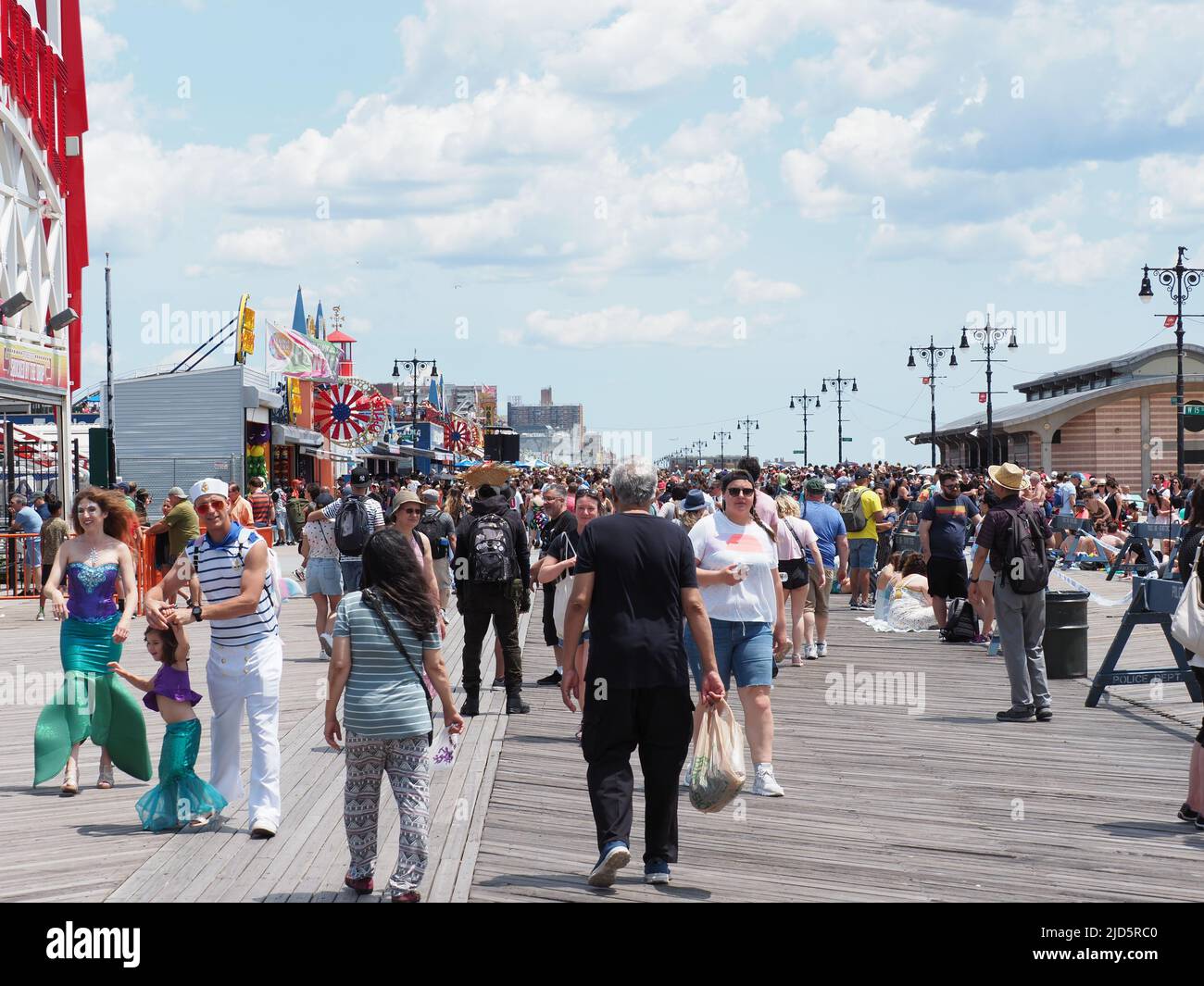 Coney Island Boardwalk during the summer Stock Photo - Alamy