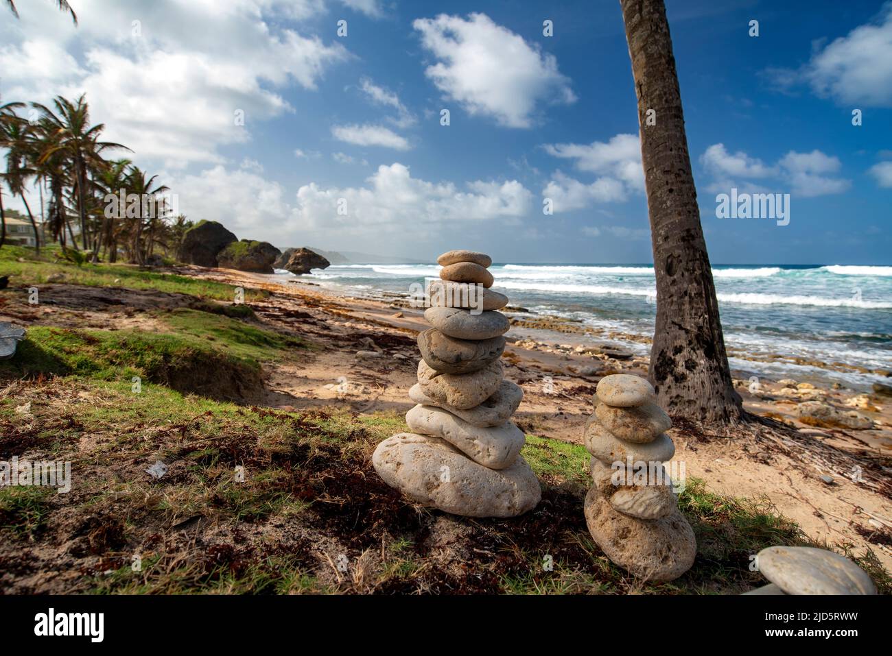 The bay of the Bathsheba, East coast of island Barbados, Caribbean ...