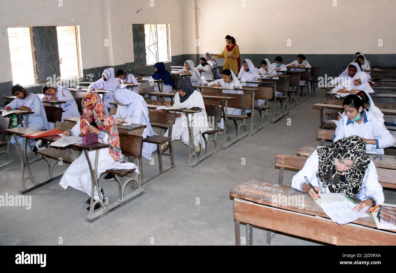 Intermediate students solve examination papers during Annual ...