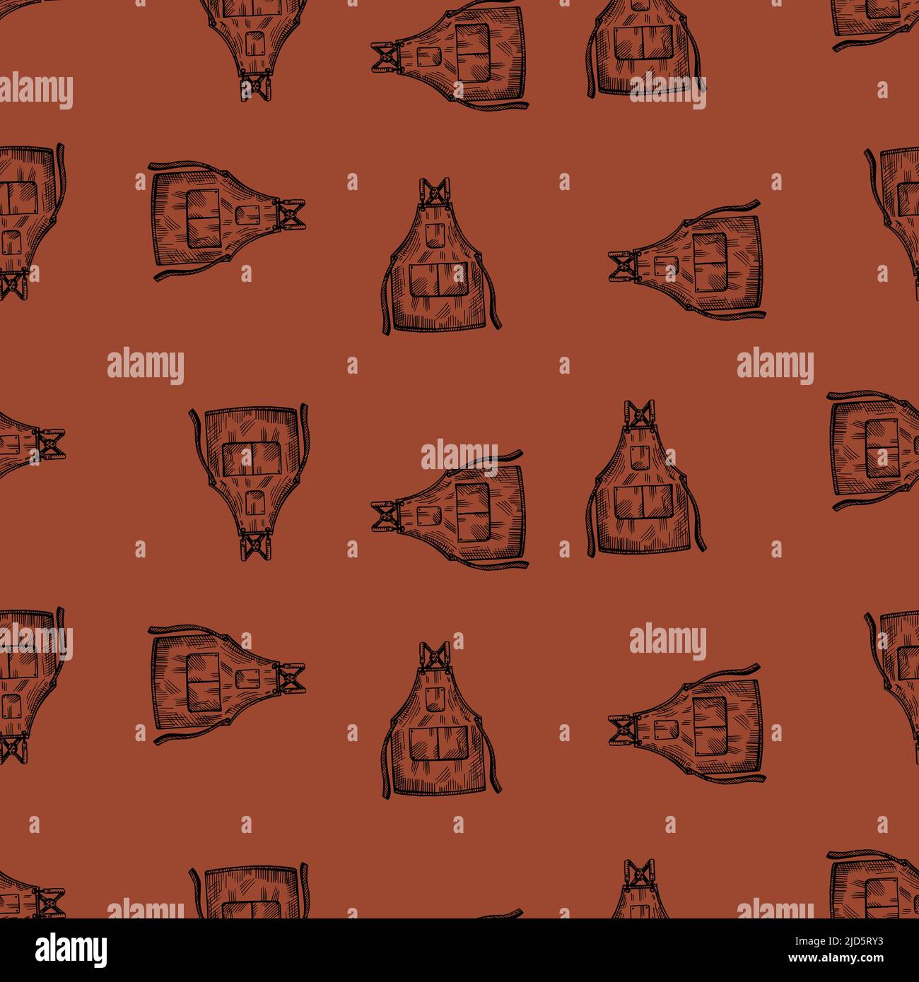 Aprons engraved seamless pattern. Vintage background for kitchen in ...