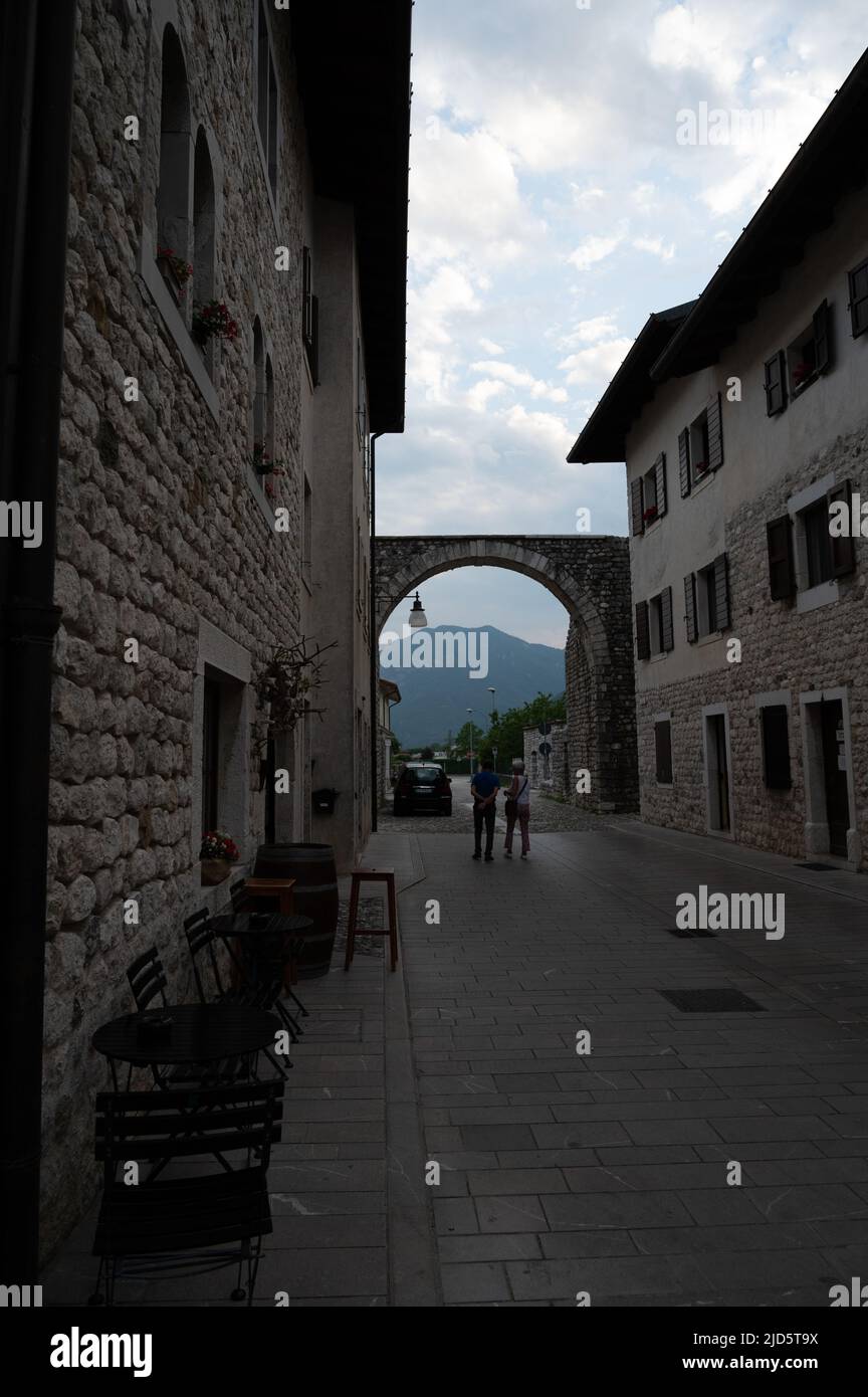 Italy, July 2022: view of the beautiful village of Venzone in the ...